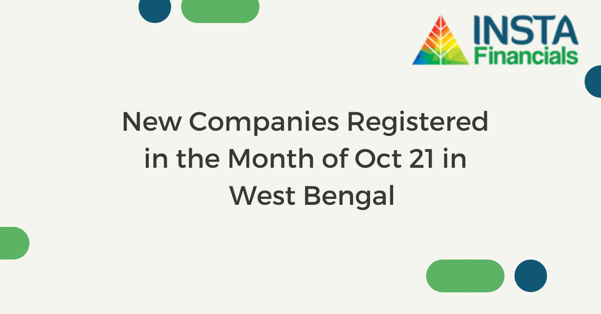 New Companies Registered in the Month of Oct 21 in West Bengal - # ...